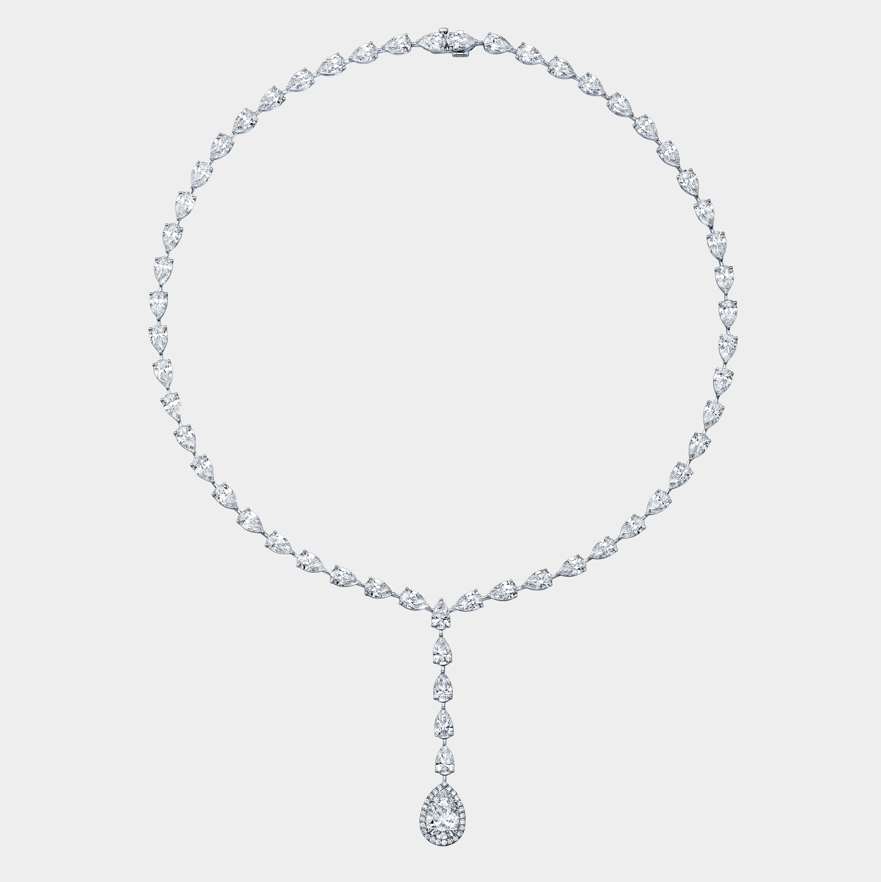 25ct Pear Diamond Drop White Gold Necklace – By Bonnie Jewelry