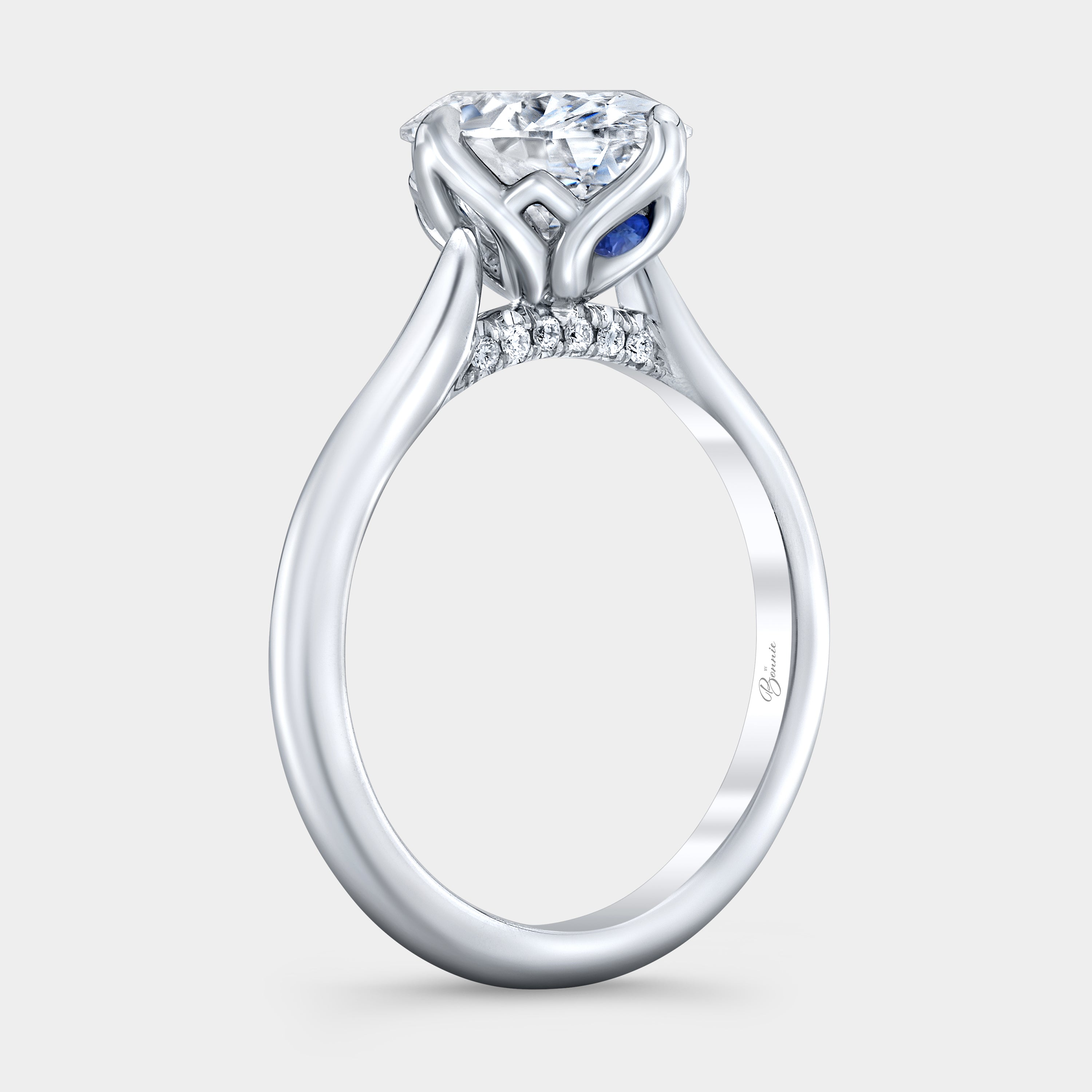 Oval Diamond Bridge Tulip Solitaire Platinum Engagement Ring – By ...
