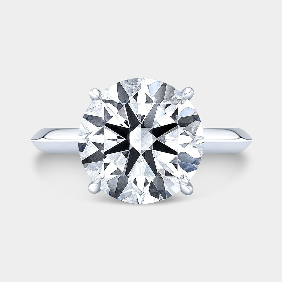 Round Diamond Hidden Halo Diamond Bridge Solitaire Platinum Engagement ...