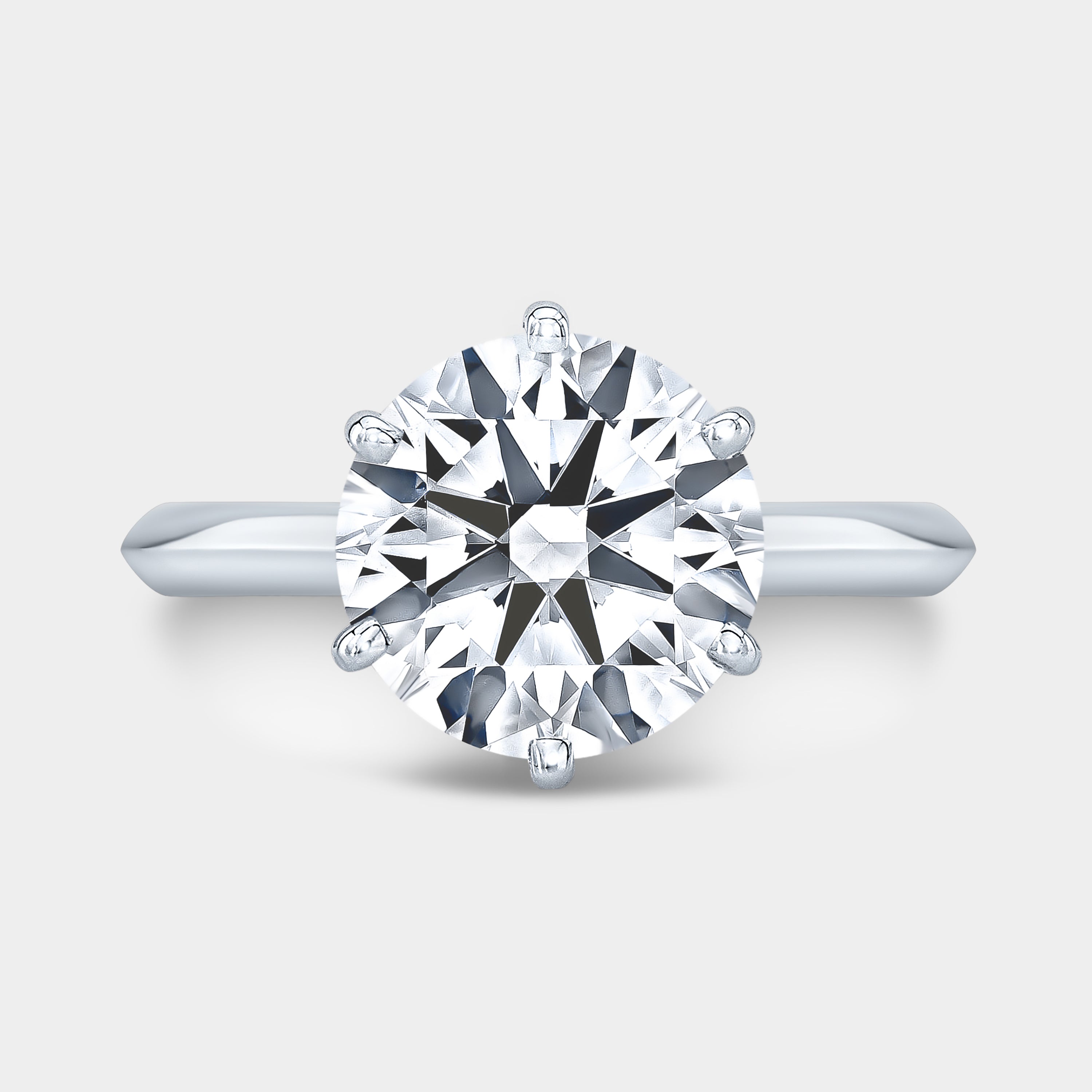 4.08ct Lab Grown Round Diamond The London Knife Edge Solitaire Platinu ...